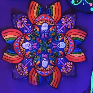 Rainbow Flymushroom Mandala Goa Patch Psychedelic Magic Mushroom Hippie ...