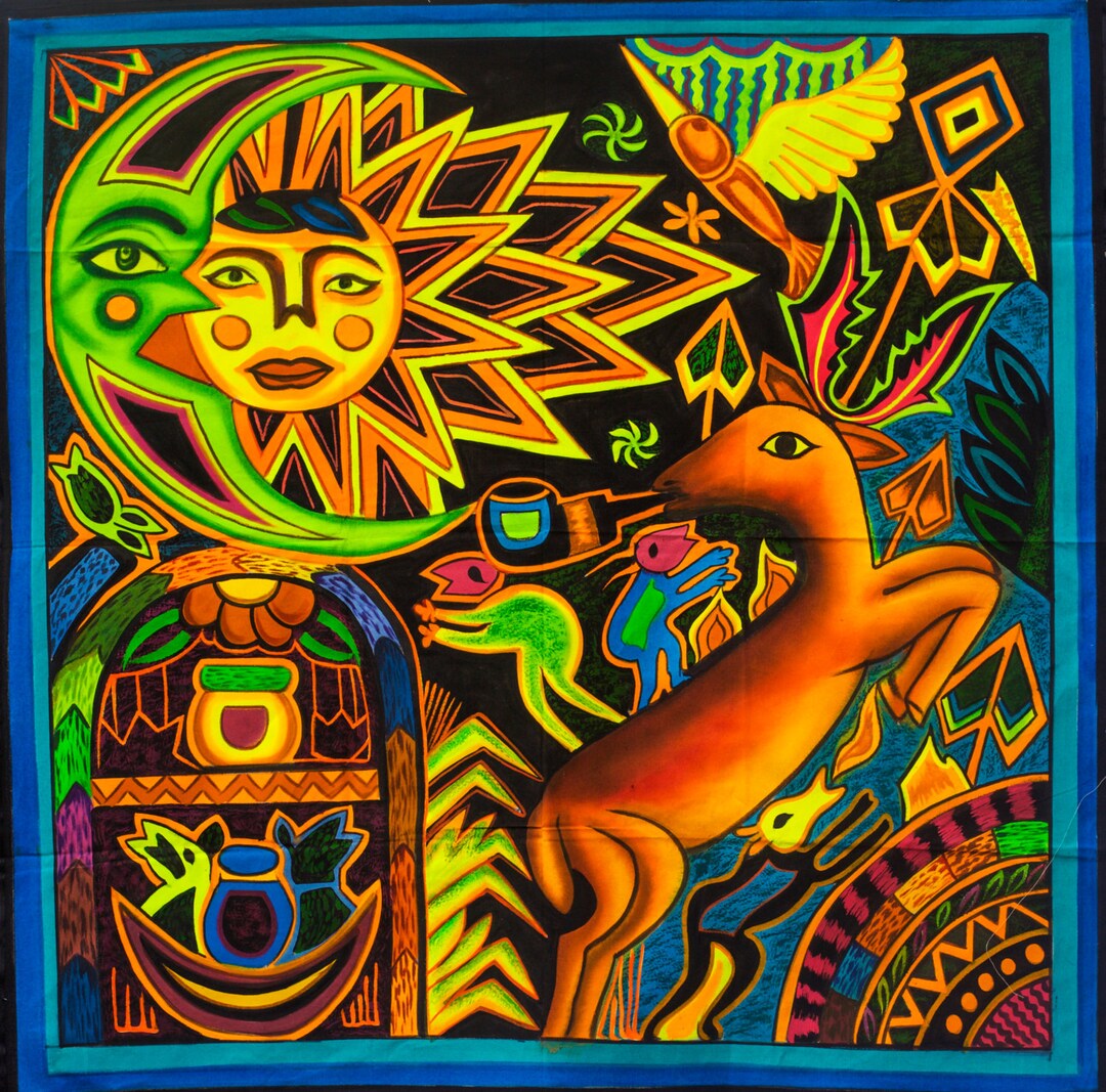 Visionary Peyote UV Artwork 100x100cm Painted on Order - Etsy