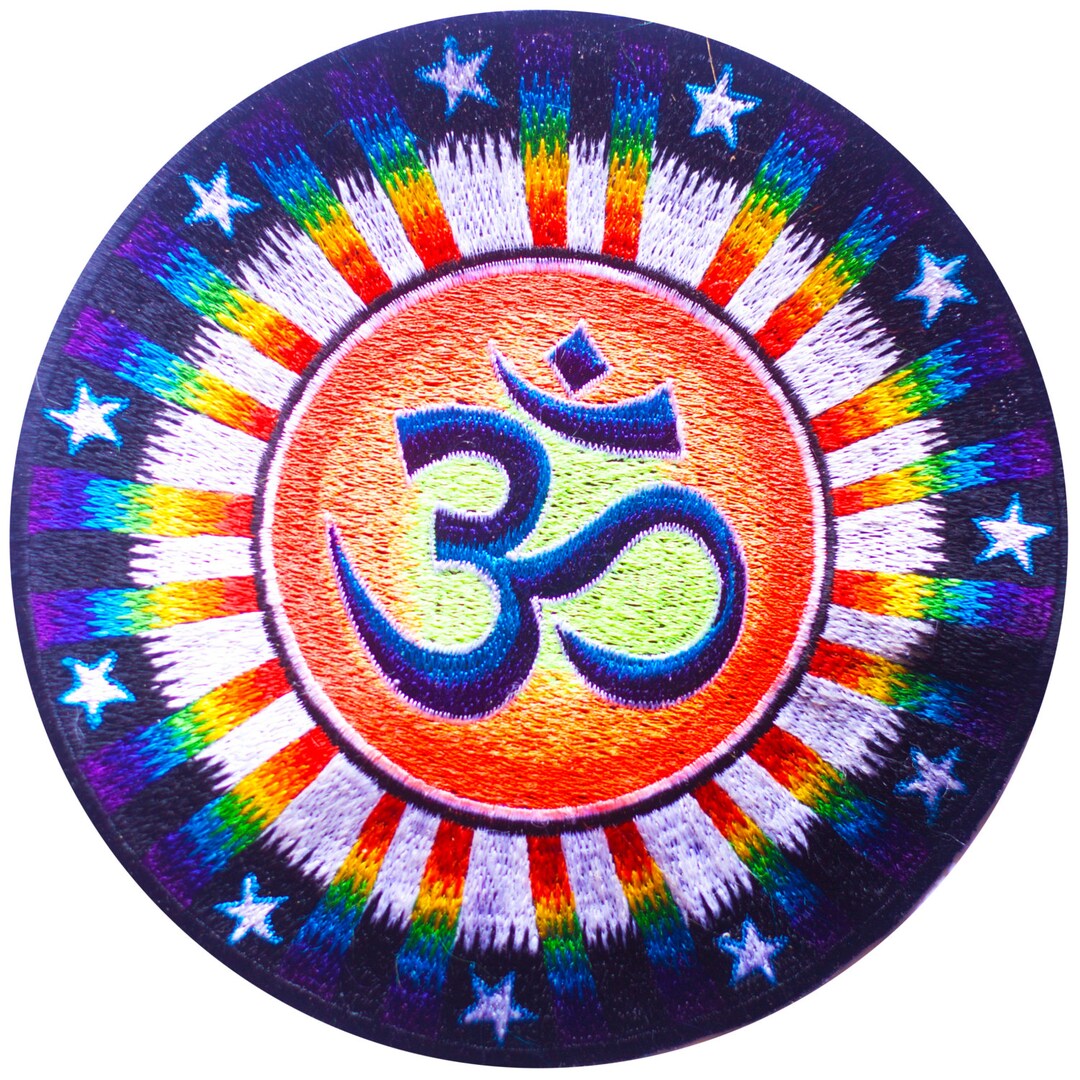 Spiritual AUM Rainbow Sun Patch Starseed Blacklight Glowing Embroidery ...
