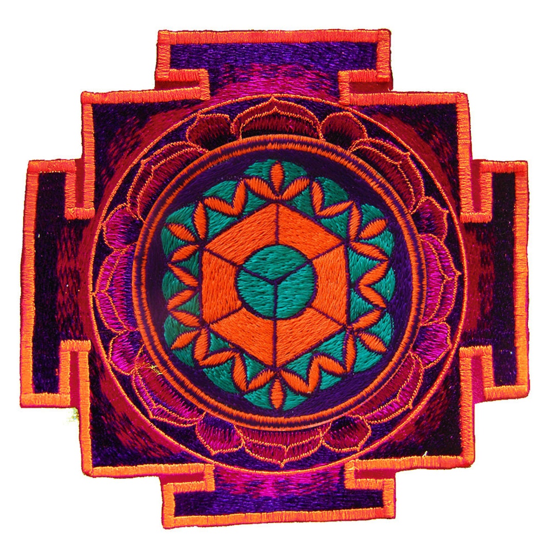 Element Earth Yantra Patch Holy Geometry Sacred Art Blacklight Flower ...