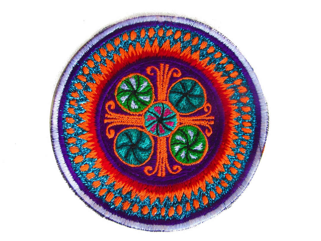 Peyote Mandala Patch – UV Reactive Embroidery – Psychedelic Festival ...