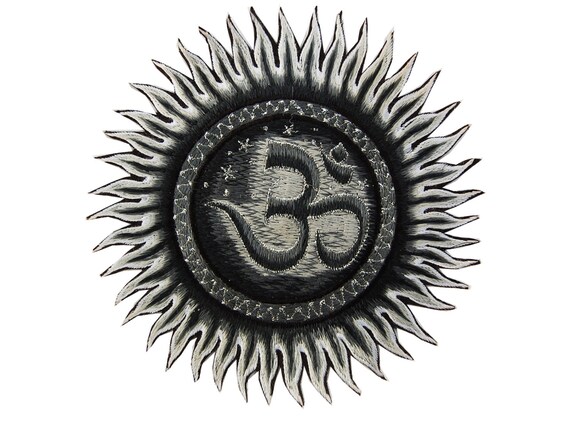 Silver Aum Mandala Patch Goa Psy Trance - Etsy