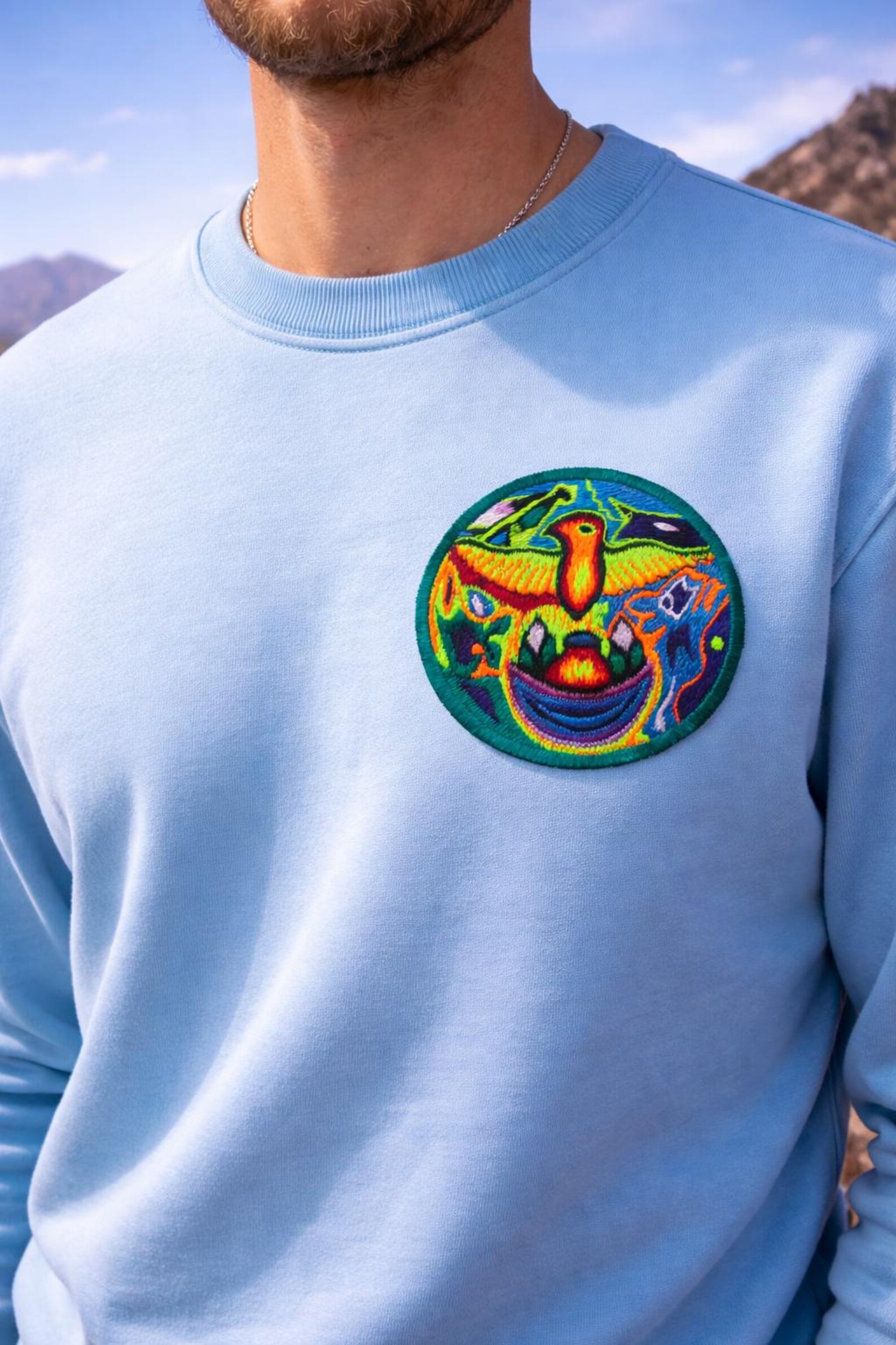 Huichol Inspired Peyote Bird Embroidery Patch – UV Reactive Psychedelic ...