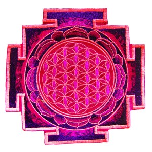 Red Yantra Flower of Life Sacred Geometry Goa Patch Holy Healing ...