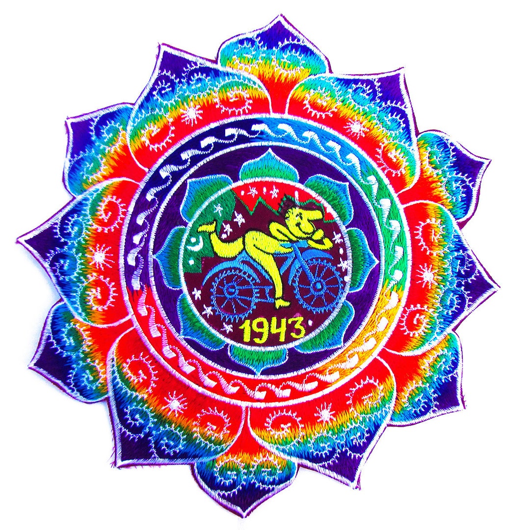 Hofmann LSD Mandala Bicycle Day Blacklight Rainbow Patch 1943 ...
