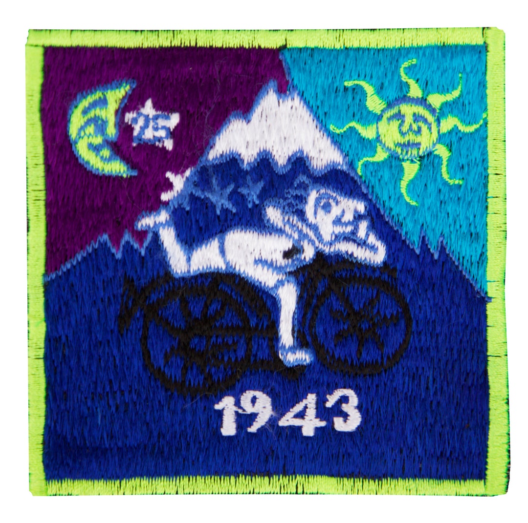Blue Bicycle Day LSD Patch Schwarzlicht Vintage Stickerei Albert ...