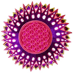 Flower of Life Green Star Patch Holy Geometry Embroidery Sacred ...