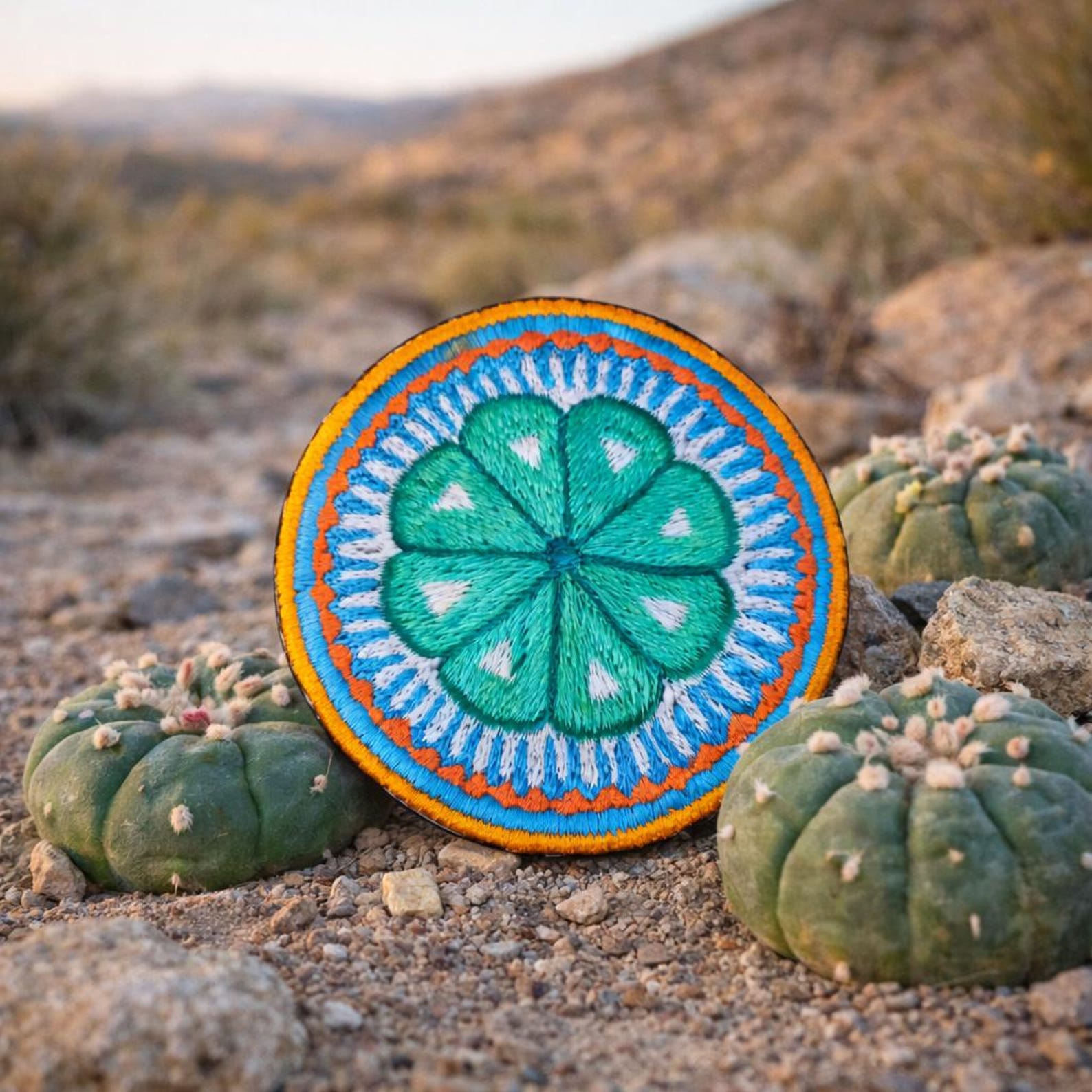 Huichol Peyote Patch – Hikuri Embroidery Sew-on Applique (9 Cm, UV ...
