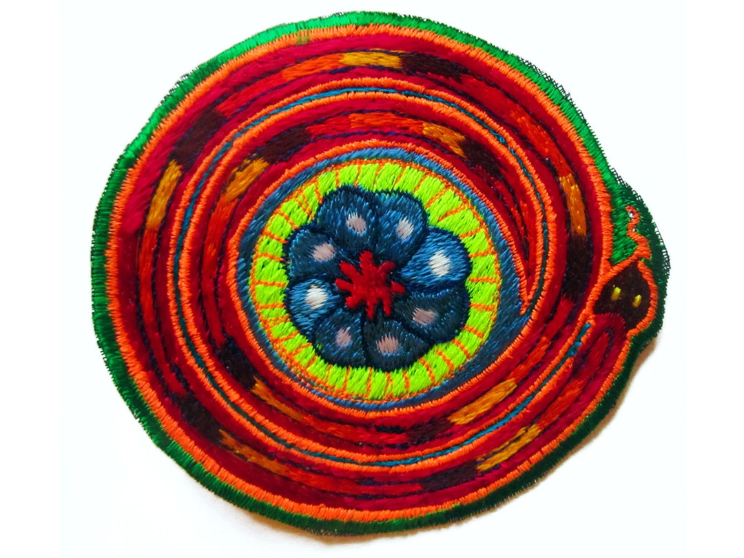 Peyote Snake Mandala Huichol Small Patch 9cm - Etsy