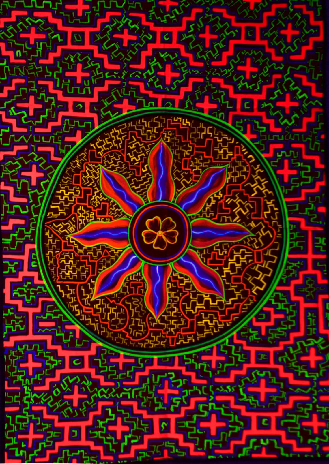 Ayahuasca Flower UV Painting 90x60cm Handmade on Order - Etsy