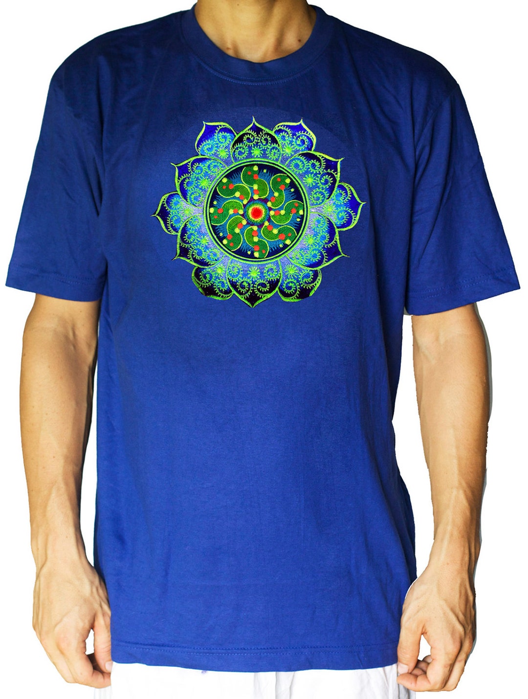 Tidcombe Fractal T-shirt Crop Circle Rainbow Mandala Blacklight ...