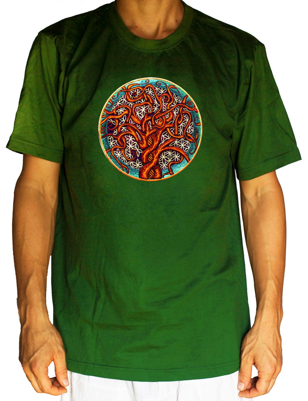 Tree of Life Shirt Flower of Life - Sacred Geometry Embroidery No Print ...