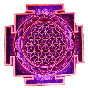 Red Yantra Flower of Life Sacred Geometry Goa Patch Holy Healing ...