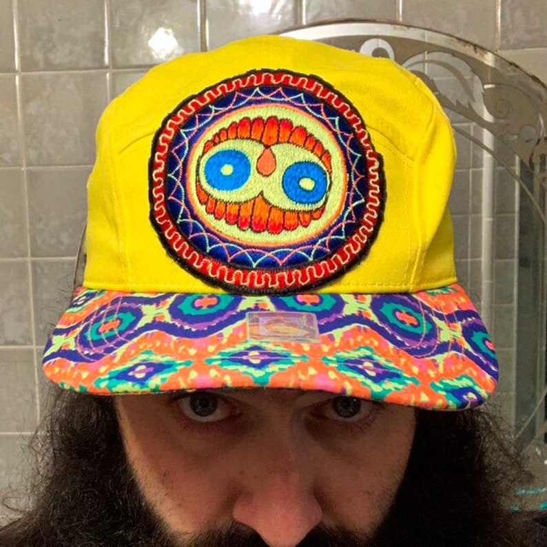 Owl Crop Circle Embroidery Patch – UV Reactive Psychedelic Forest Art ...