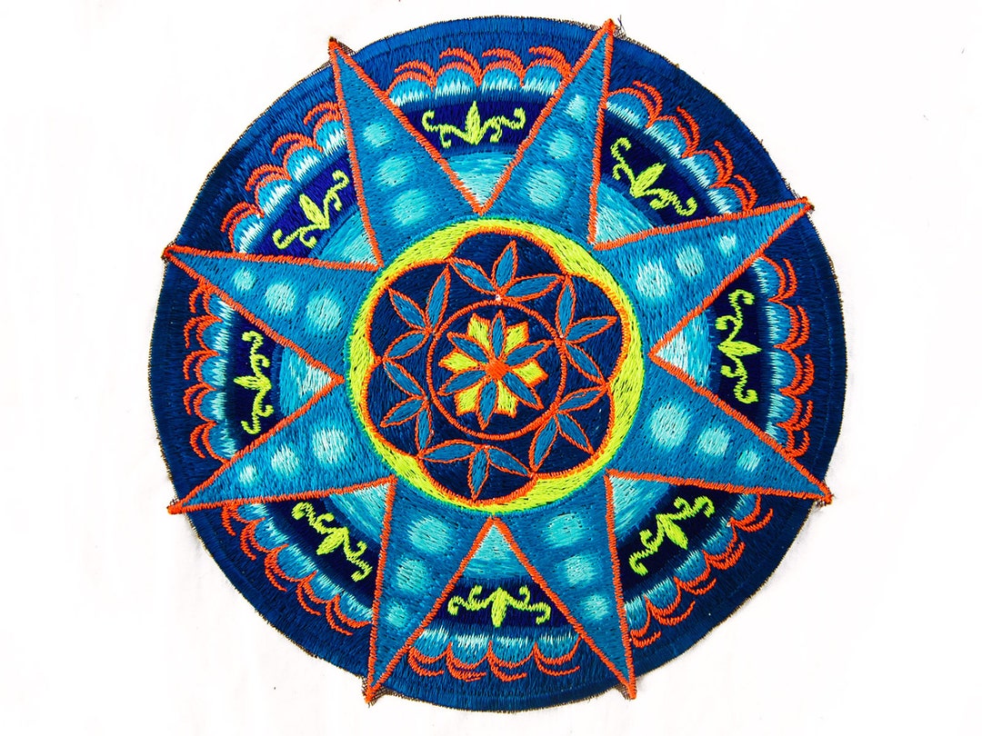 Seed of Life Blue Star Holy Geometry Patch Sacred Art - Etsy