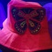 Butterfly Fisher Hat UV Orange Blacklight Glowing With Embroidery Patch ...
