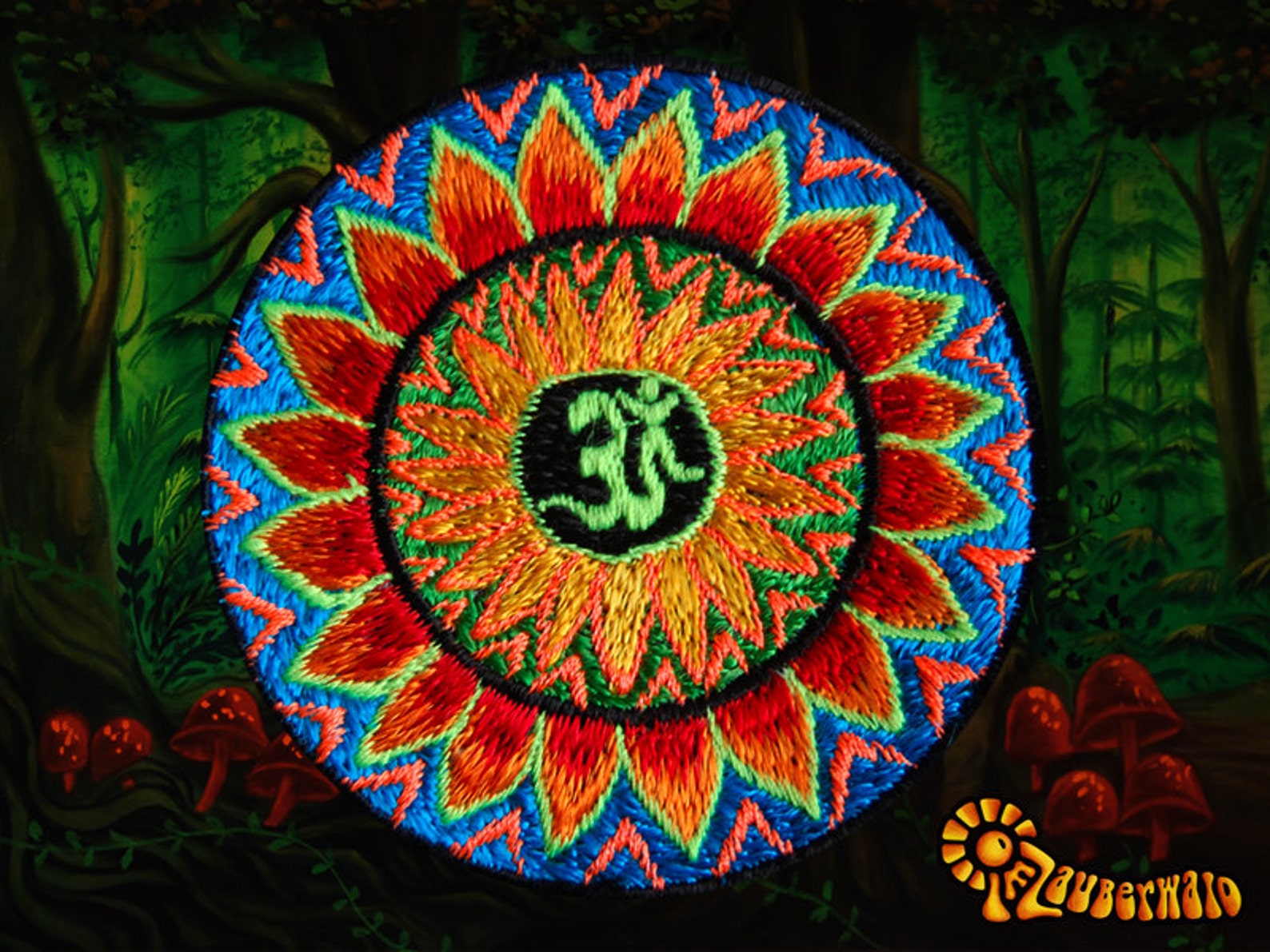 Flower Aum Patch Small Size Cosmic Music Goa India - Etsy