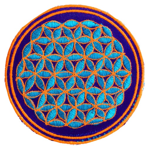 Blue Flower of Life Patch Small Size Handmade Embroidery - Etsy