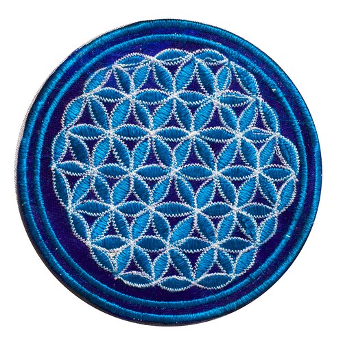 Blue Flower of Life Patch Small Size Handmade Embroidery - Etsy