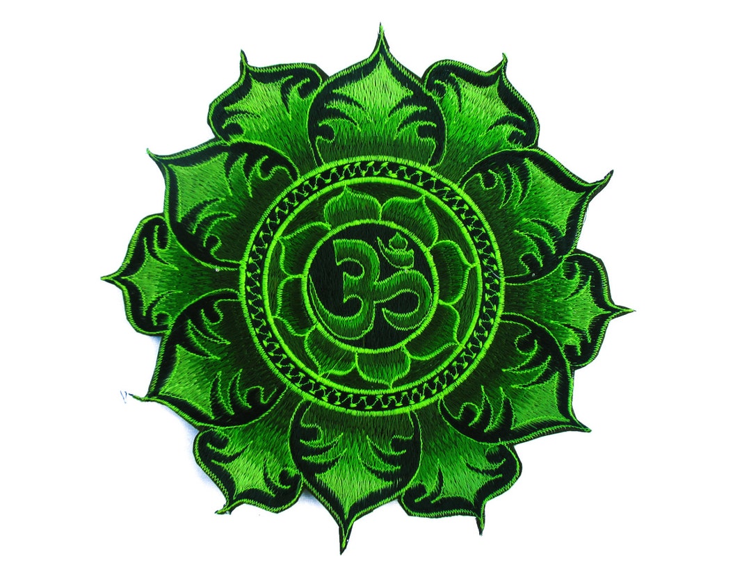 Green Aum Mandala Patch Cosmic Music Goa Trance Festival OM - Etsy