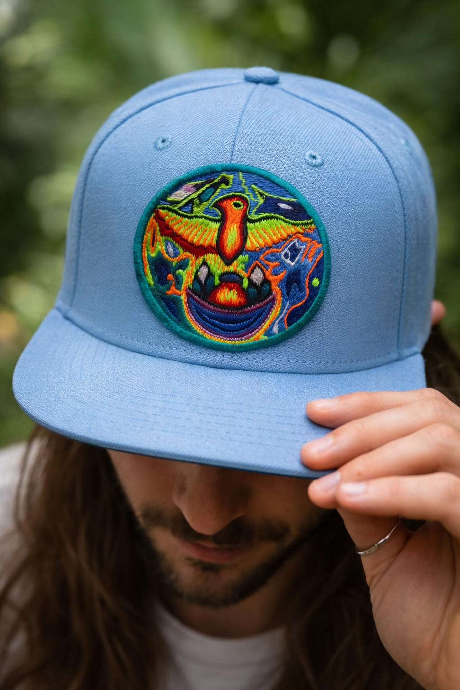 Huichol Inspired Peyote Bird Embroidery Patch – UV Reactive Psychedelic ...