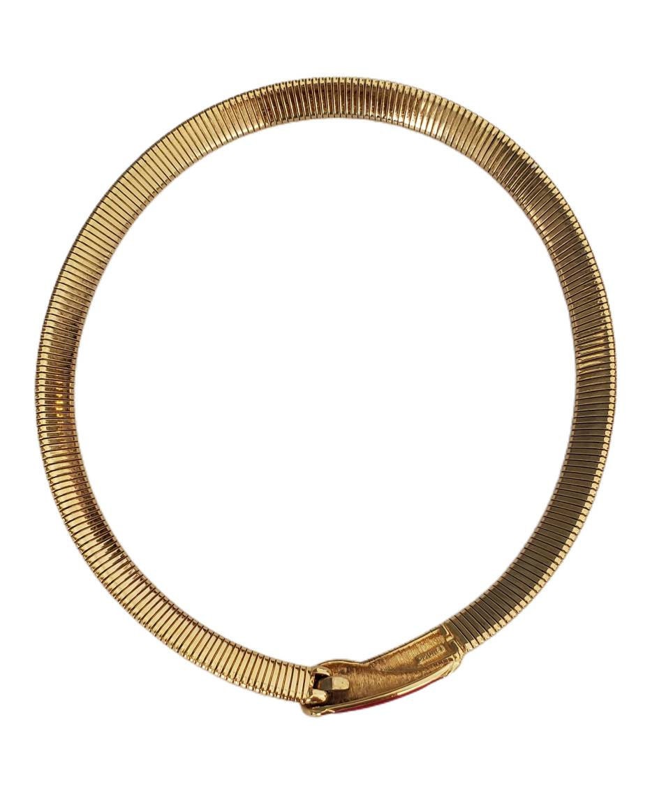 Vintage MONET Gold Tone Omega Snake Chain Choker Necklace With - Etsy