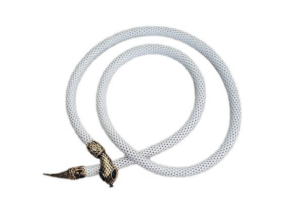 Vintage DL AULD SNAKE with Dark Blue Eyes Off White C… - Gem