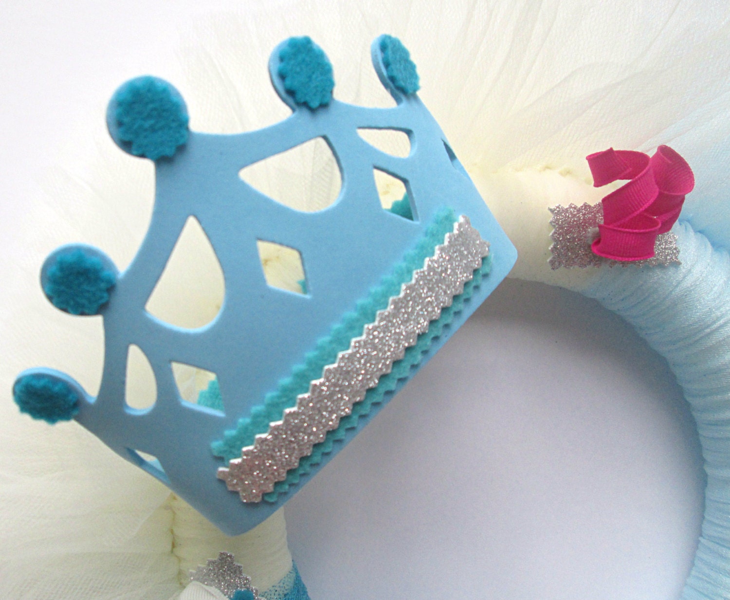 Princess Wreath, Girl Room Wreath, Pink and Blue Tulle Wreath, Tutu ...