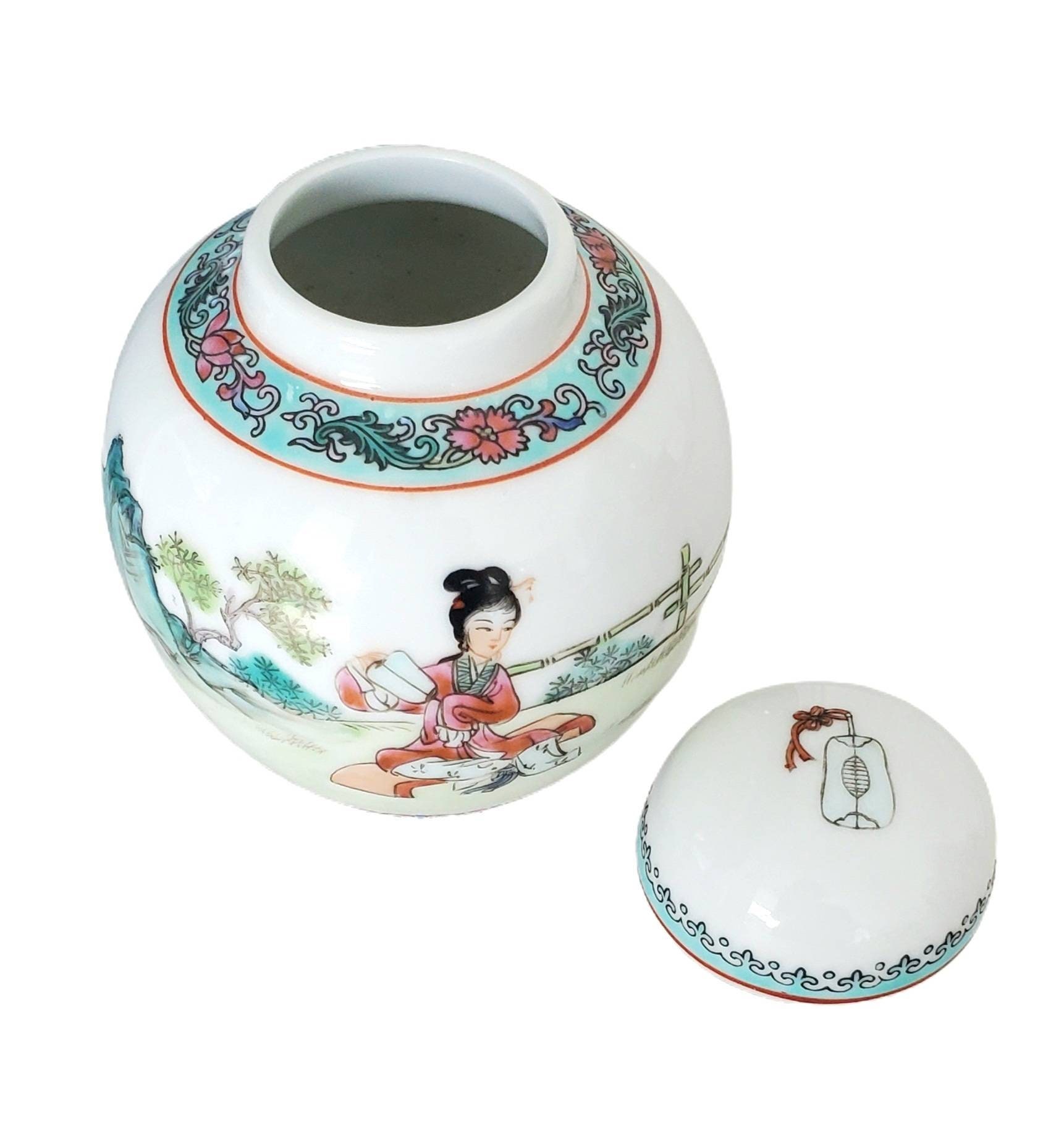 Vintage CHINESE Asian Ceramic Painted Small GINGER JAR - Etsy