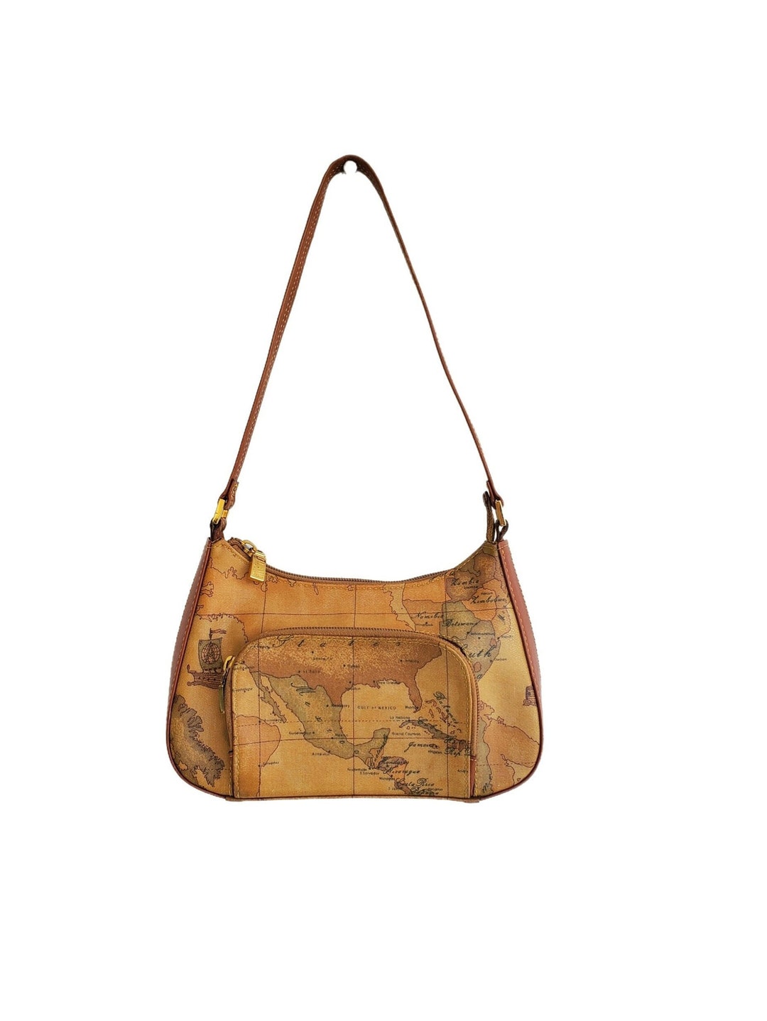 Vintage ALVIERO MARTINI Prima Classe GEO Classic Coated Canvas World ...