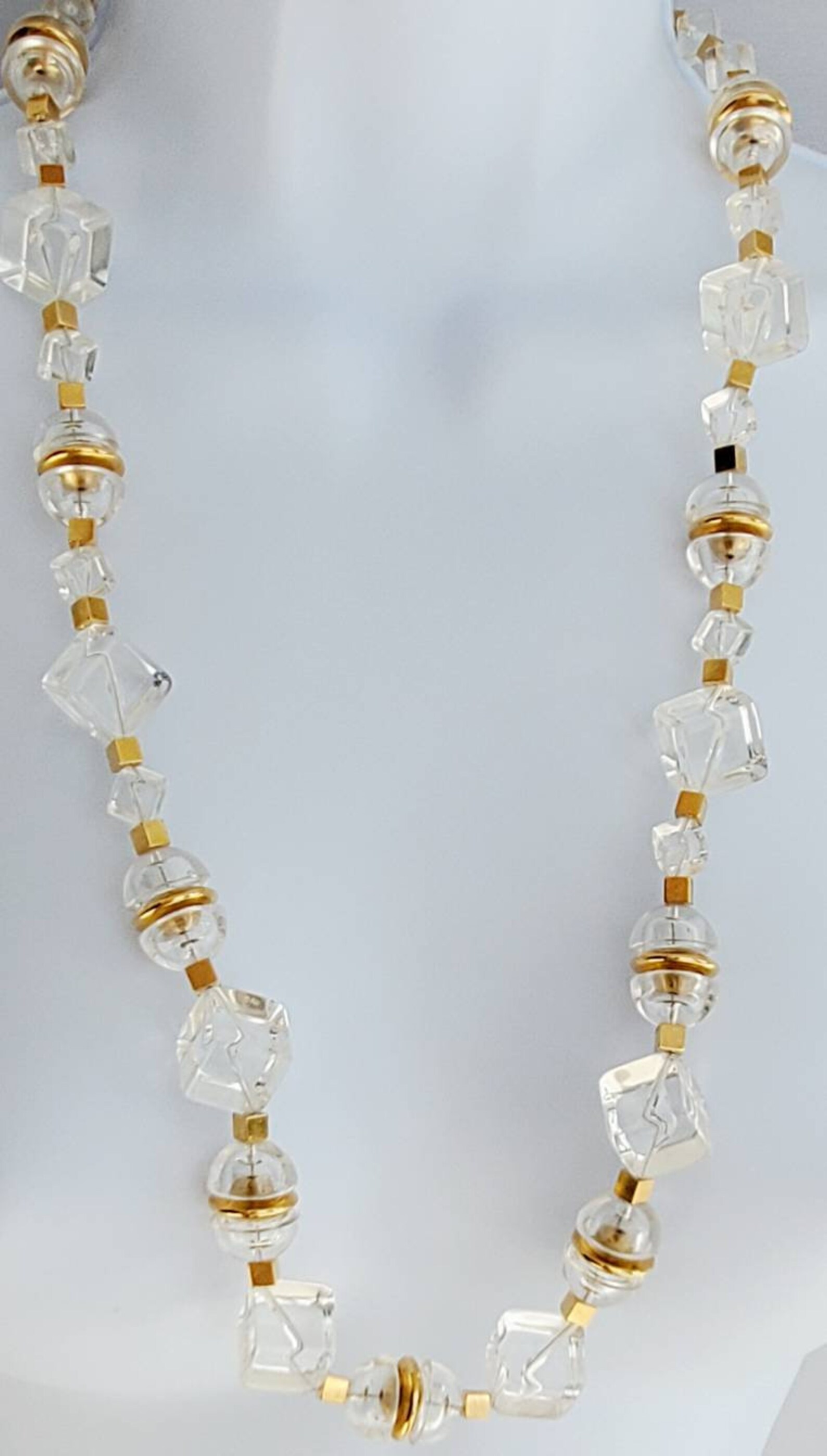 Vintage NAPIER Crystal Ice Collection 1984 Lucite Beaded Long - Etsy