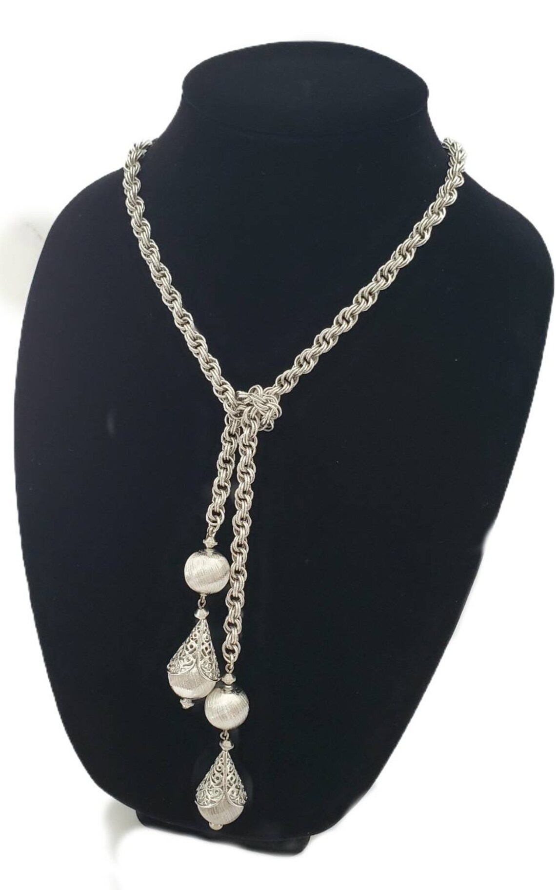 Vintage 1960's MONET Silver Tone BOLERO Double Tassel Rope - Etsy