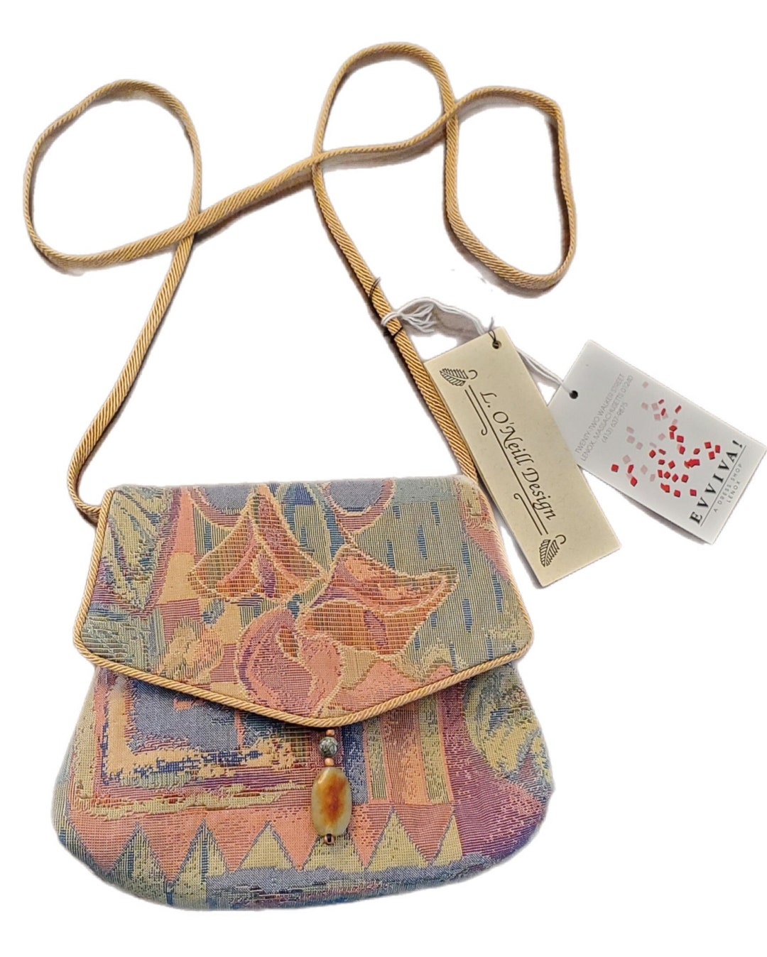 Vintage L. O'neill Design Hand Crafted TAPESTRY Pastel Garden Opera ...