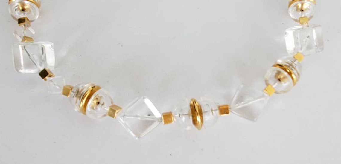 Vintage NAPIER Crystal Ice Collection 1984 Lucite Beaded Long - Etsy