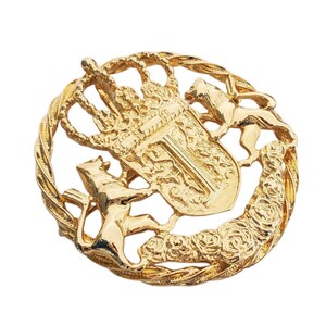 Vintage IVANA Double Lion Gold Tone Statement Brooch Convertible ...