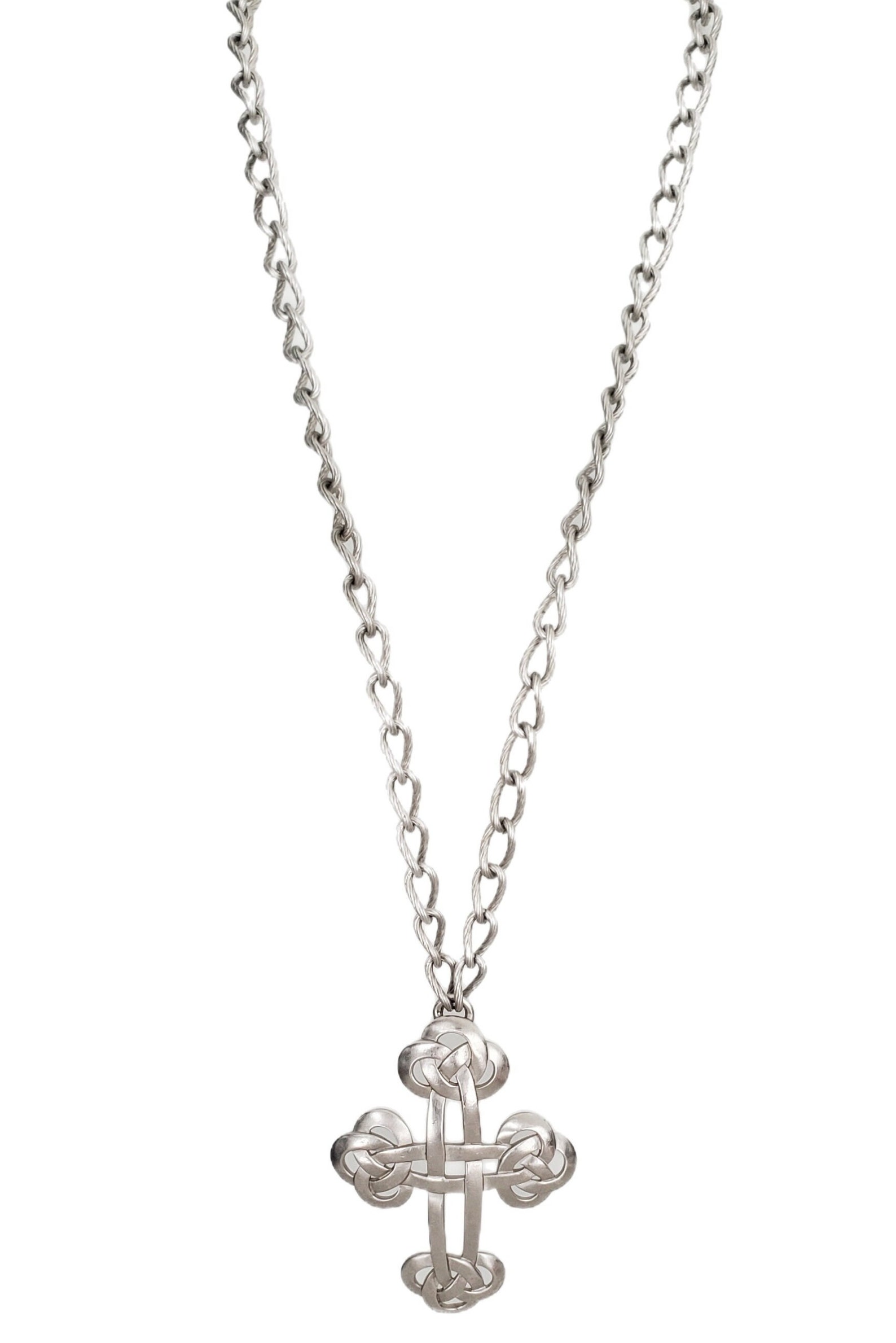 Vintage Crown Trifari Mid-century MCM Brushed Silver Tone Large Knot ...