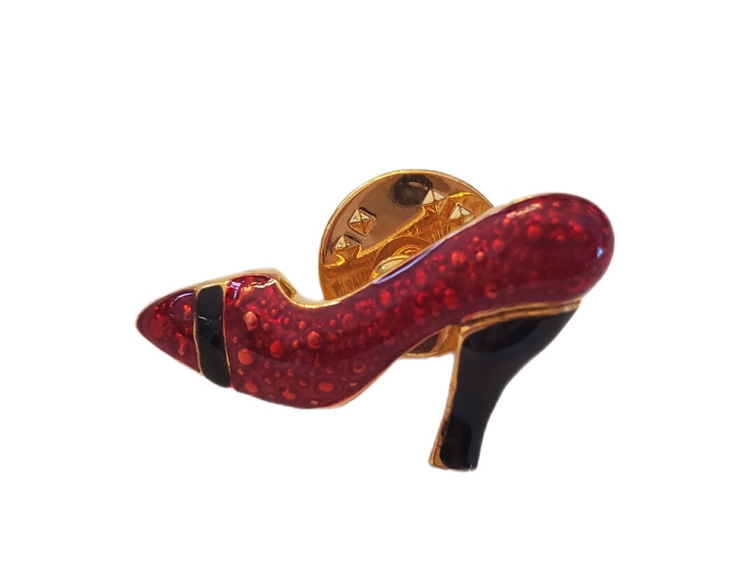 Vintage Red Enamel High Heel Lapel Pin: Gold Tone Ruby Slipper - Etsy