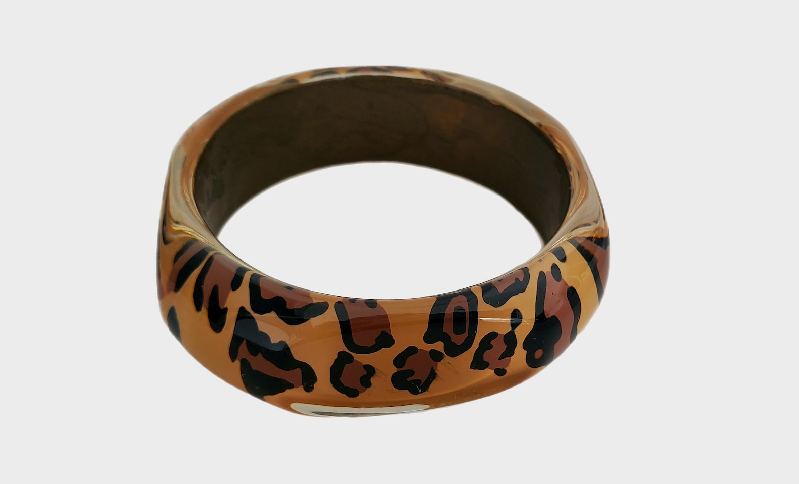 Vintage Chunky LEOPARD Animal Print Lucite Bangle Bracelet - Etsy