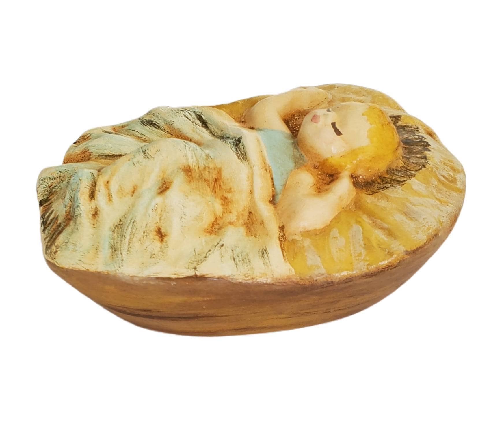 Vintage Hand Painted Ceramic Baby JESUS in MANGER Nativity Set - Etsy