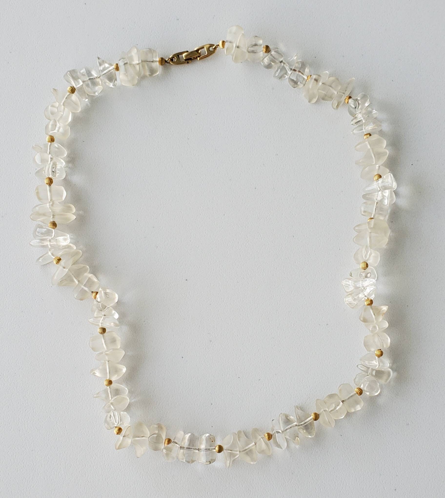 Vintage 1980's NAPIER Crystal Ice Collection Clear Lucite Gold Tone ...