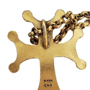 Vintage MMA Metropolitan Museum of Art Gold Tone Cross Pendant Necklace ...