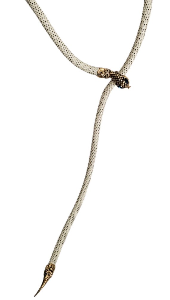 Vintage DL AULD SNAKE with Dark Blue Eyes Off White C… - Gem