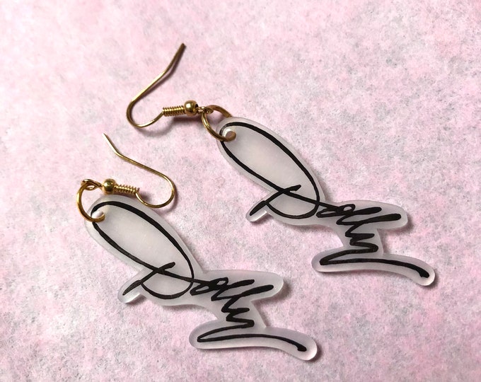 Dolly Parton Signature and Headshot Handmade Earrings 1 or 2 Set - Etsy