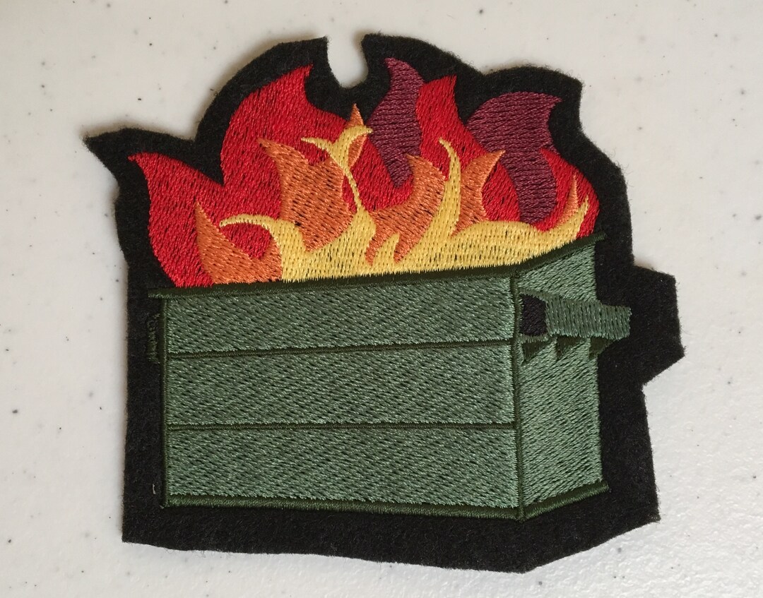 Dumpster Fire Embroidered Patch - Etsy