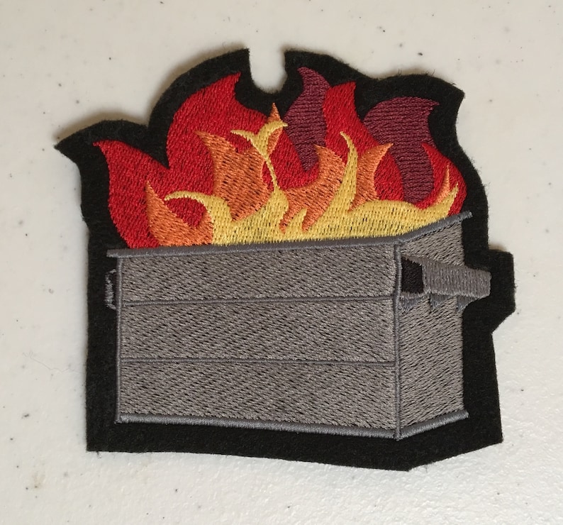 Dumpster Fire Embroidered Patch - Etsy