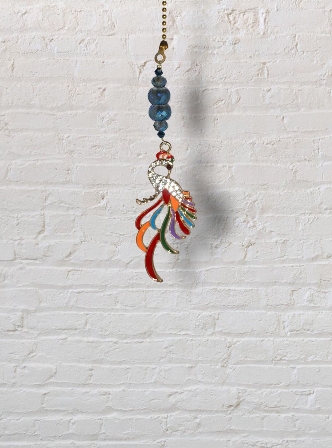 Crystal Bird Fan Pull Charm, Multi Color Light Pull Cord, Perfect for ...