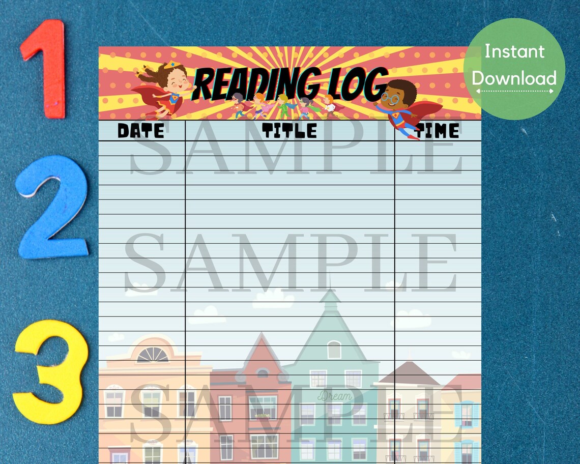 Superheroes Reading Log Printable Reading Journal Page - Etsy