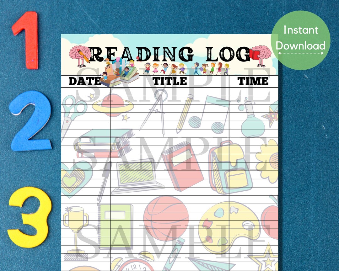 Kids With Brains Reading Log Printable | Reading Journal Page | Reading ...
