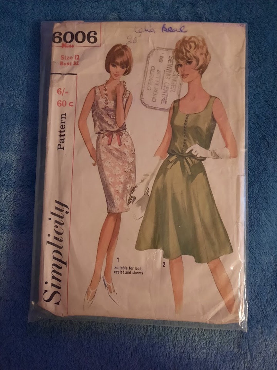 VINTAGE SIMPLICITY Dress Sewing Pattern From 1950s - Etsy