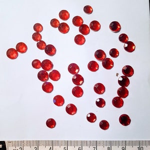 20 X Ruby Red Round Gems Stones plastic With for Craft & - Etsy